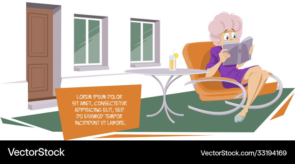 Girl reading a book funny people Royalty Free Vector Image