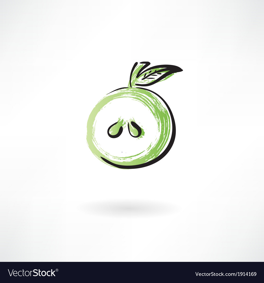 Half apple Royalty Free Vector Image - VectorStock