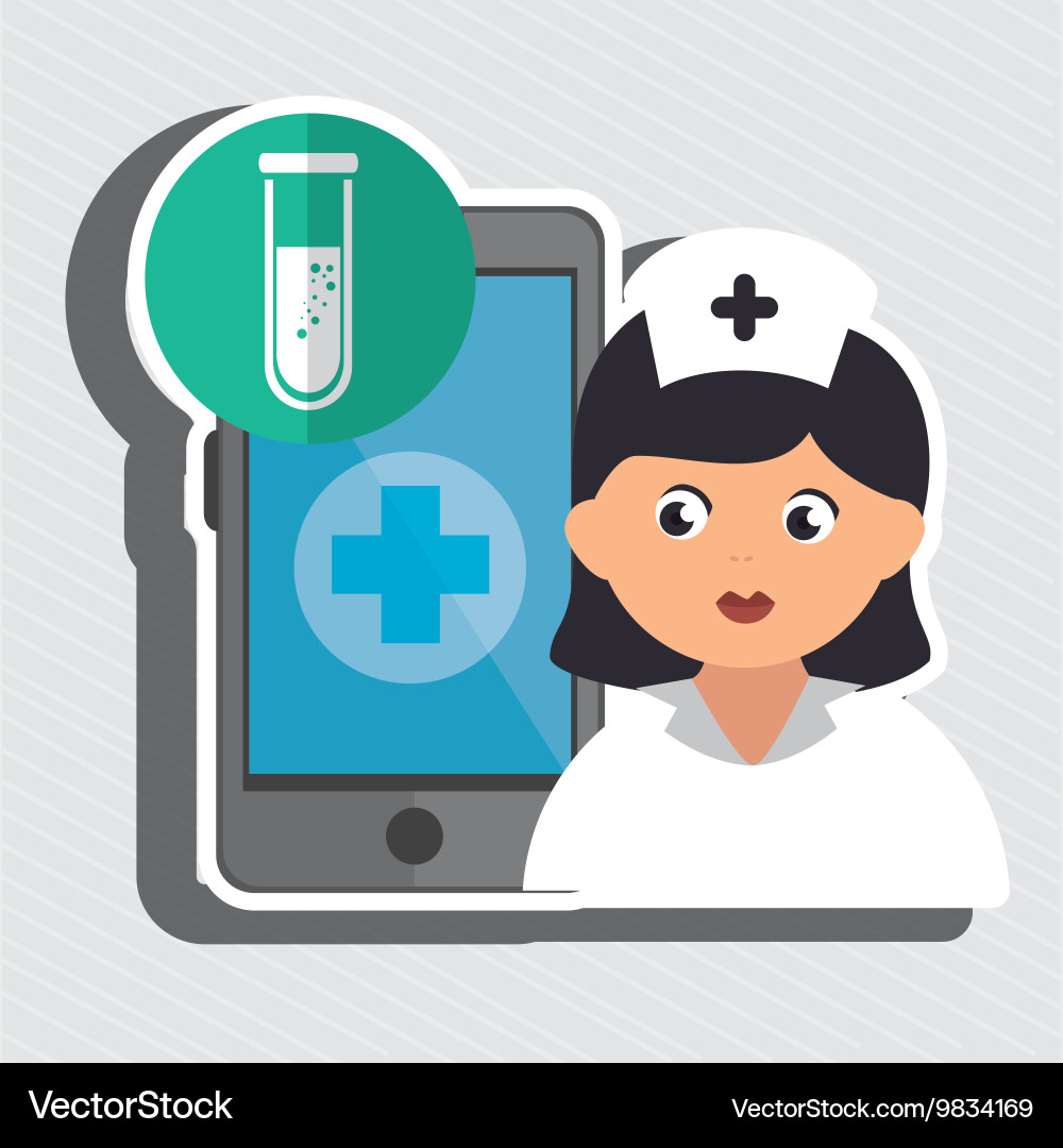 Nurse and lab isolated icon design Royalty Free Vector Image