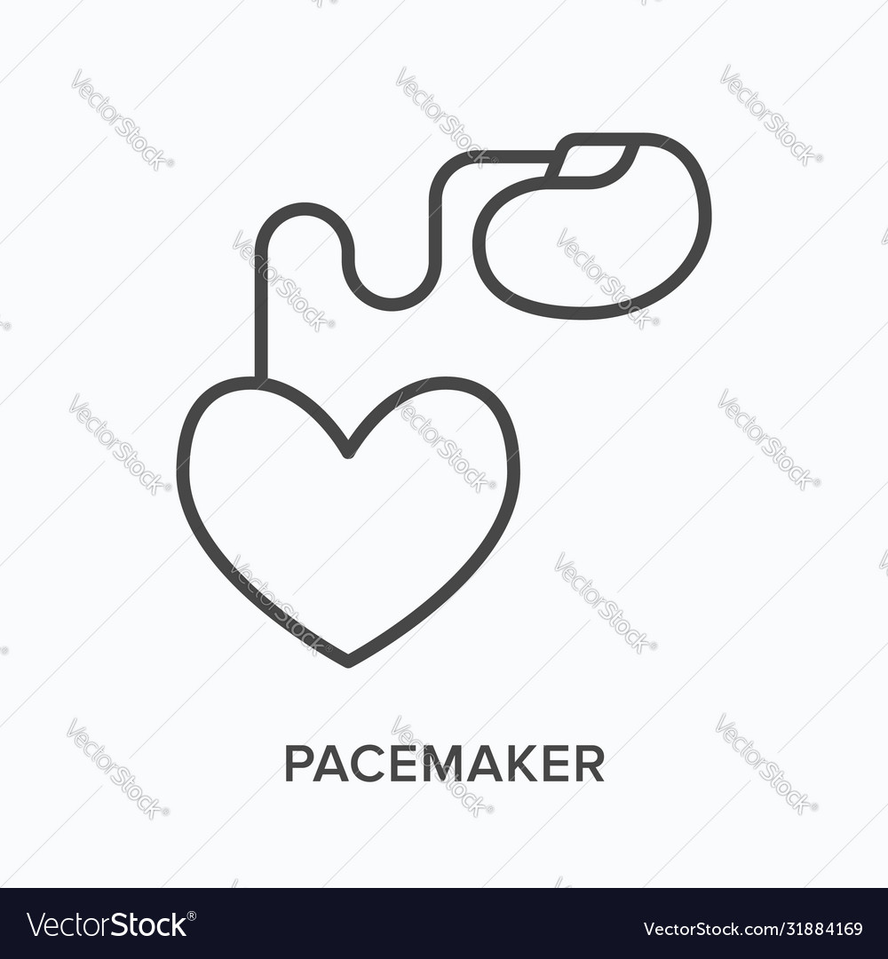 Pacemaker flat line icon outline Royalty Free Vector Image Pacemaker flat line icon outline Royalty Free Vector Image