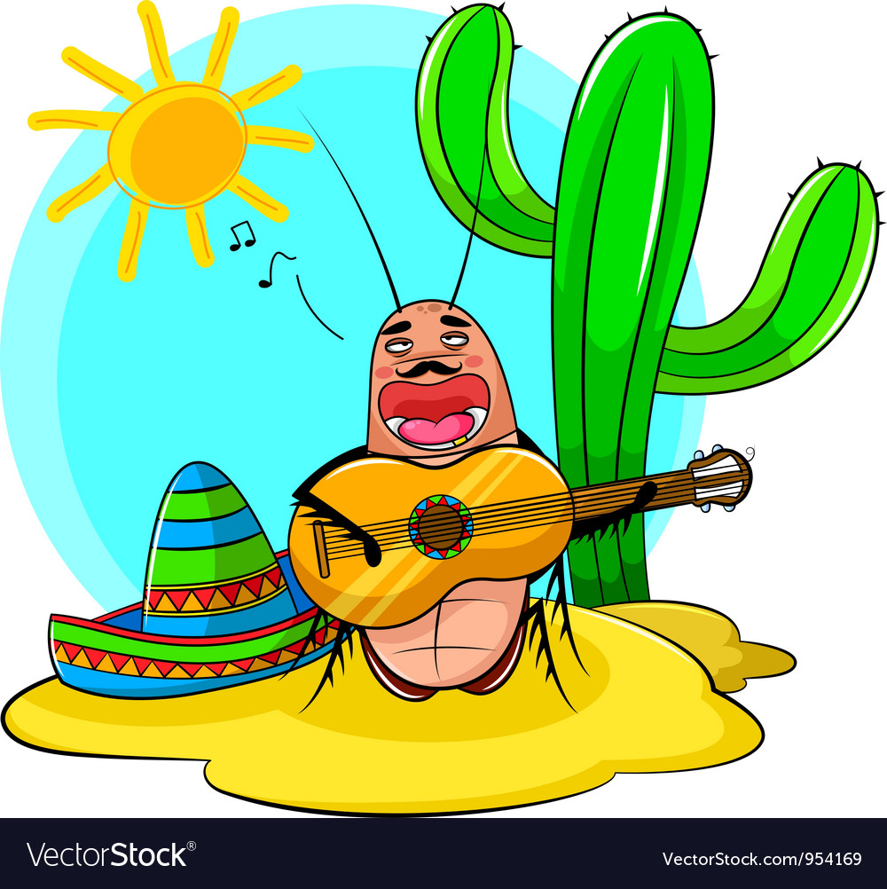 Singing cockroach Royalty Free Vector Image - VectorStock