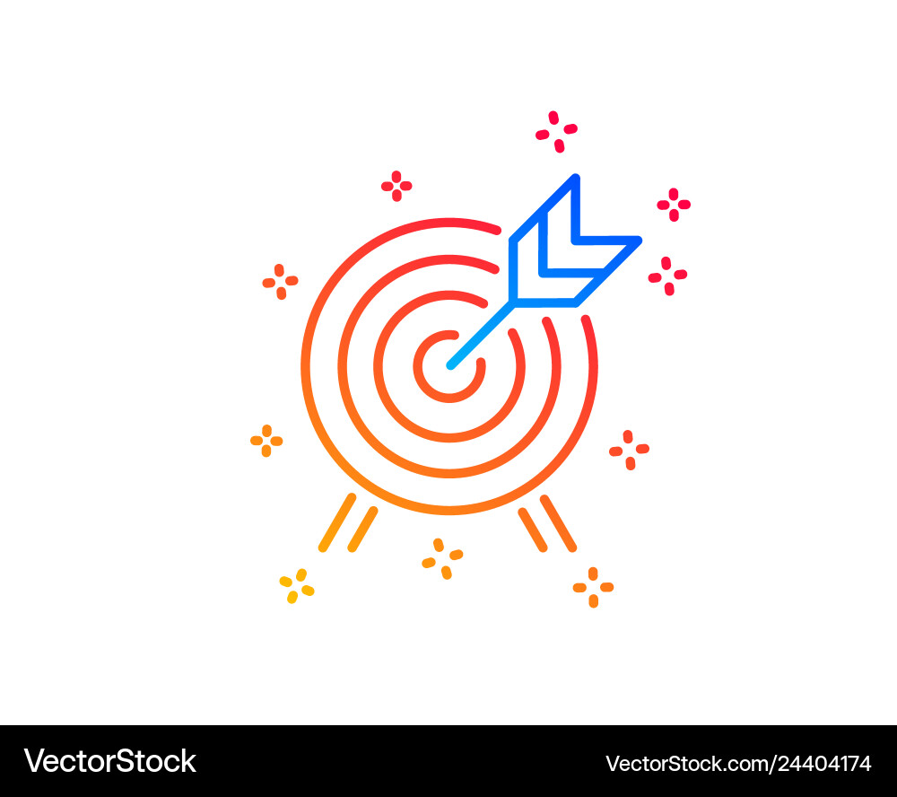 Archery line icon amusement park attraction sign Vector Image