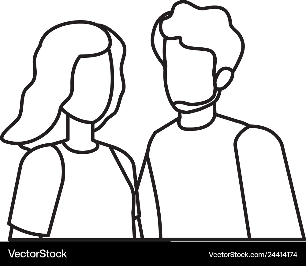 Couple avatar characters icons Royalty Free Vector Image