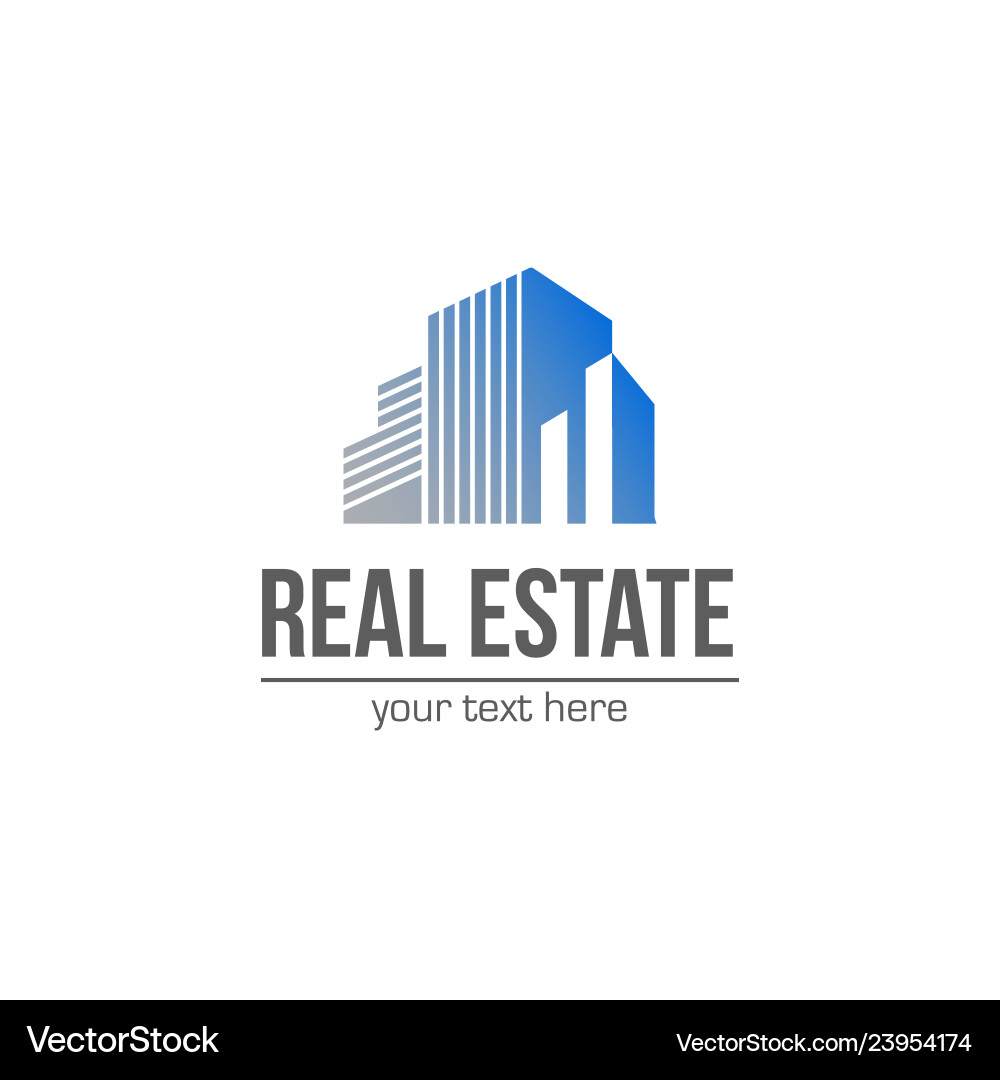 Logo template real estate clean modern Royalty Free Vector