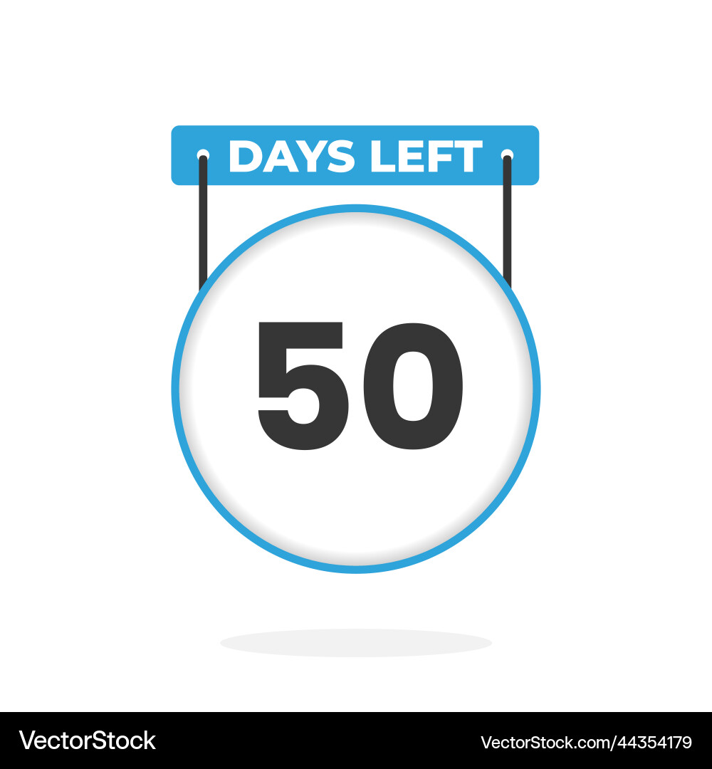 50 days left countdown for sales promotion Vector Image