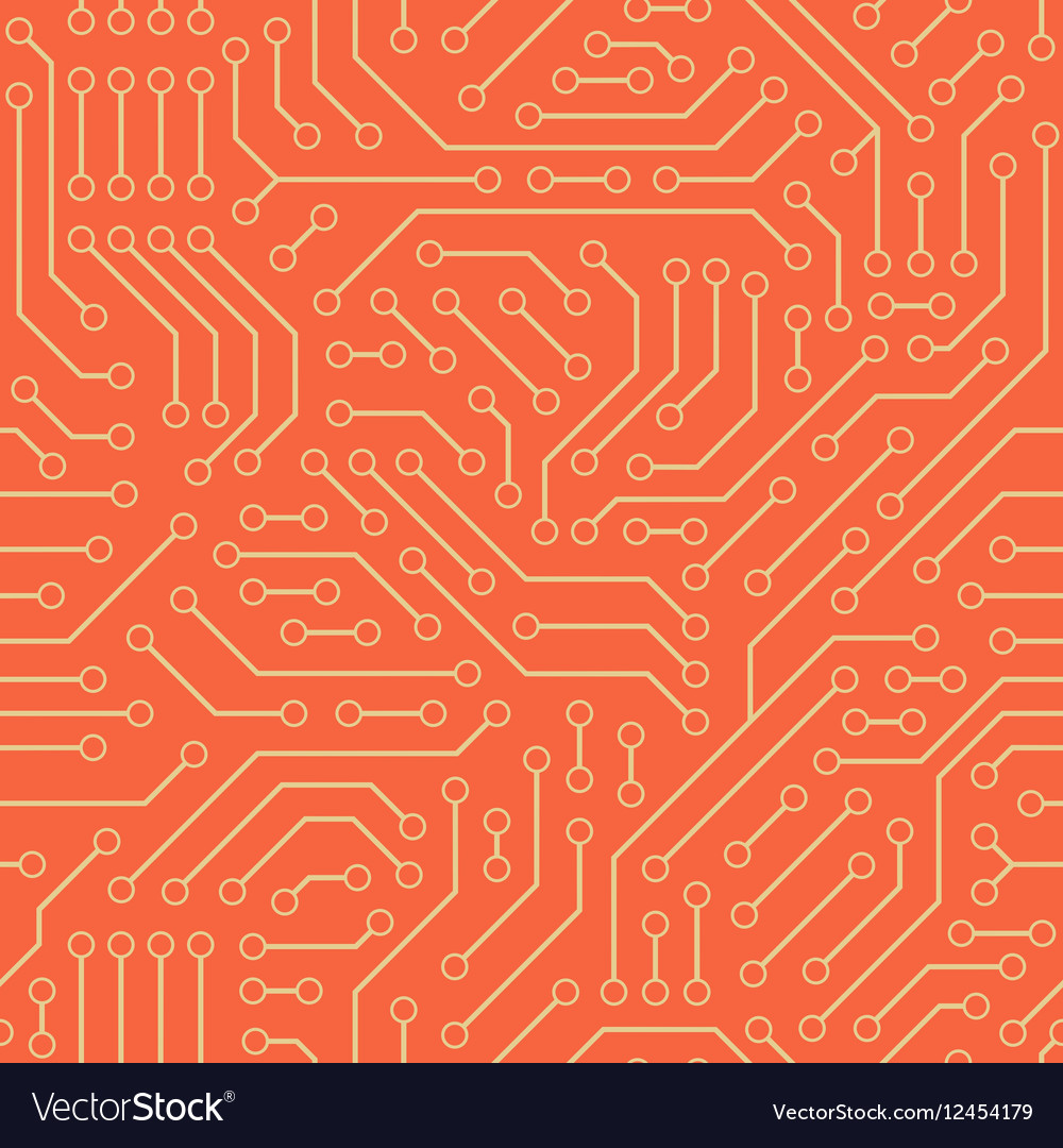 Computer circuit board seamless pattern Royalty Free Vector