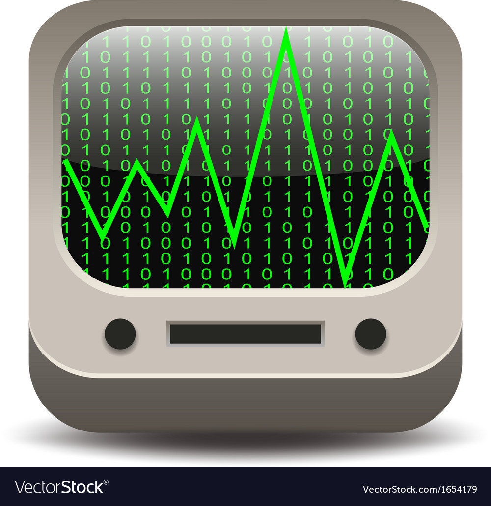 Computer monitor with digits Royalty Free Vector Image