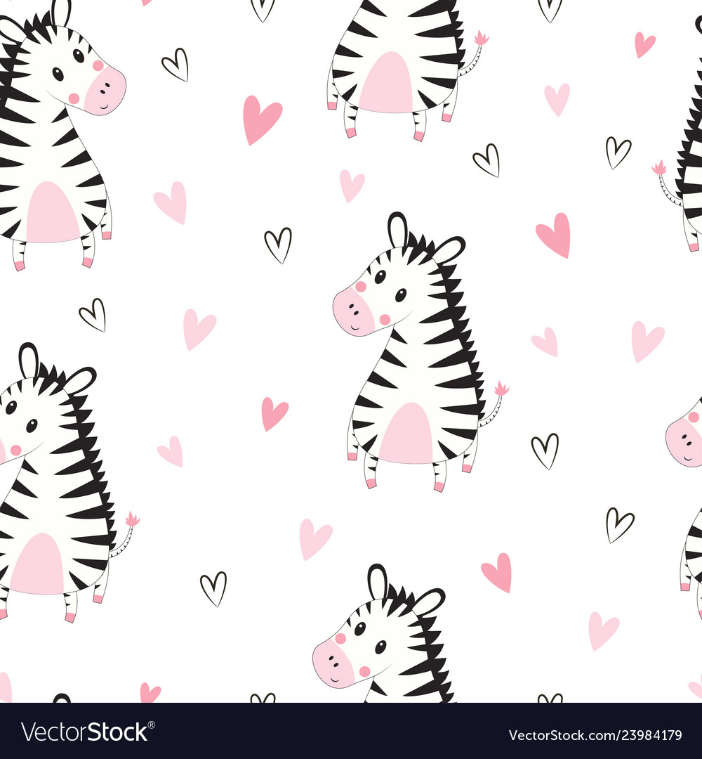 Cute pattern zebra Royalty Free Vector Image - VectorStock