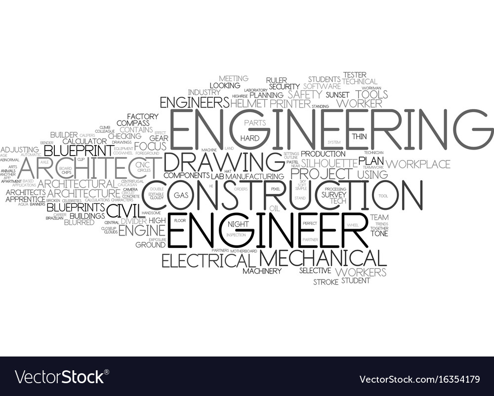 Engineering word cloud concept Royalty Free Vector Image