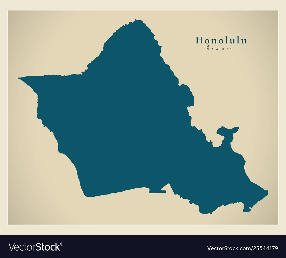 Modern city map - honolulu hawaii of the usa Vector Image