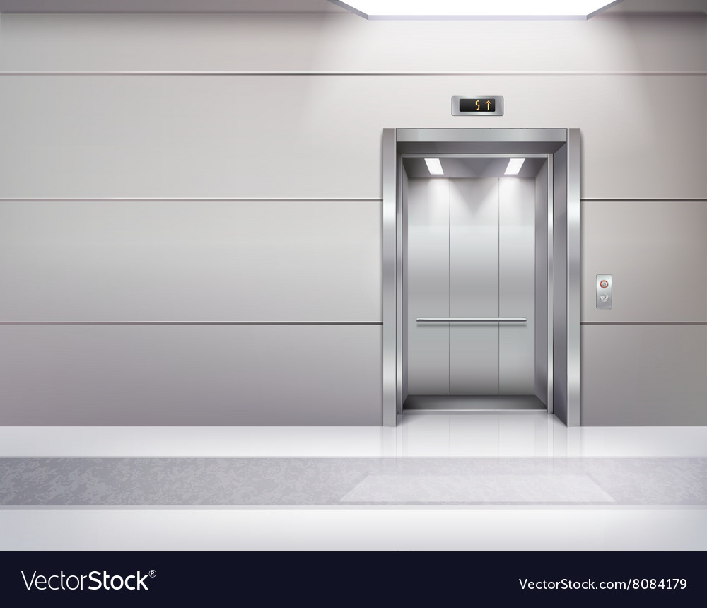 Realistic empty elevator hall interior Royalty Free Vector