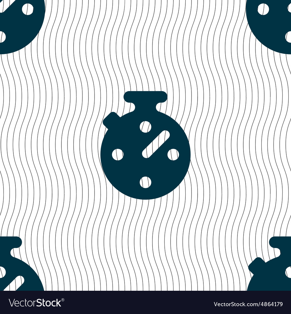 Timer stopwatch icon sign seamless pattern Vector Image