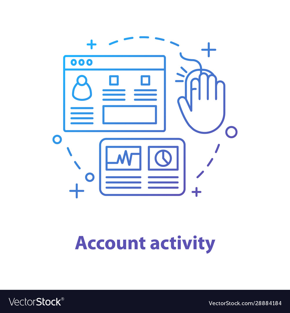 Account activity concept icon Royalty Free Vector Image