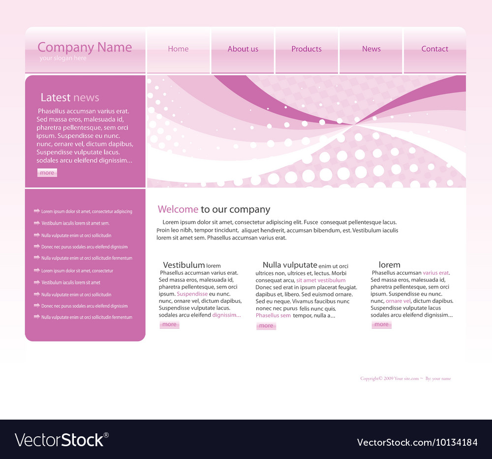 Editable website template Royalty Free Vector Image