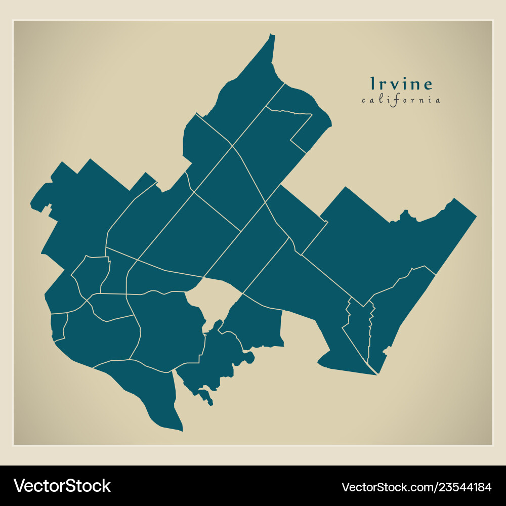 Modern city map - irvine california Royalty Free Vector