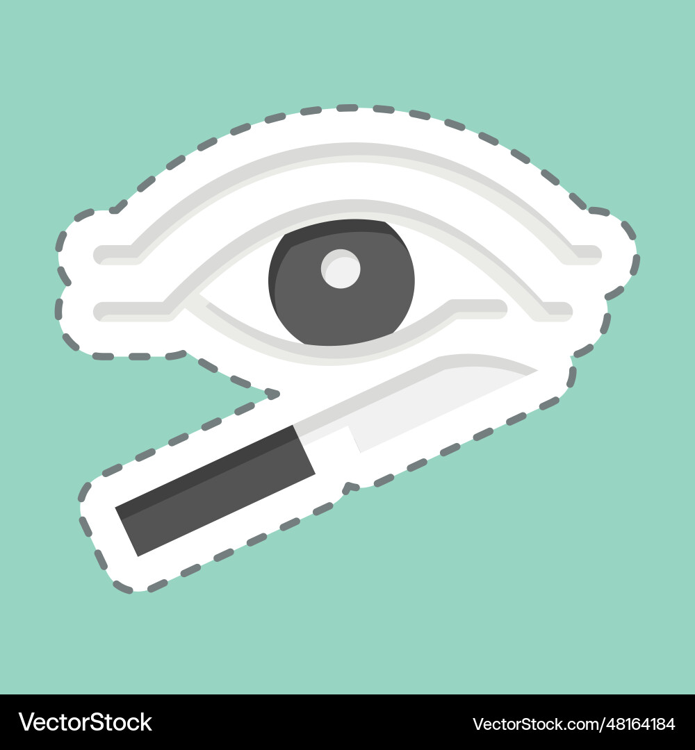 Sticker Line Cut Plastic Surgery Related To Vector Image