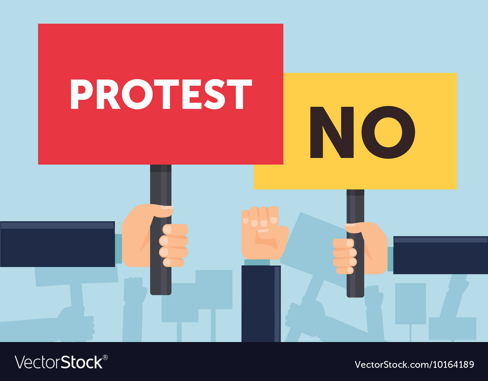 Hand Holding Protest Sign Flat Royalty Free Vector Image