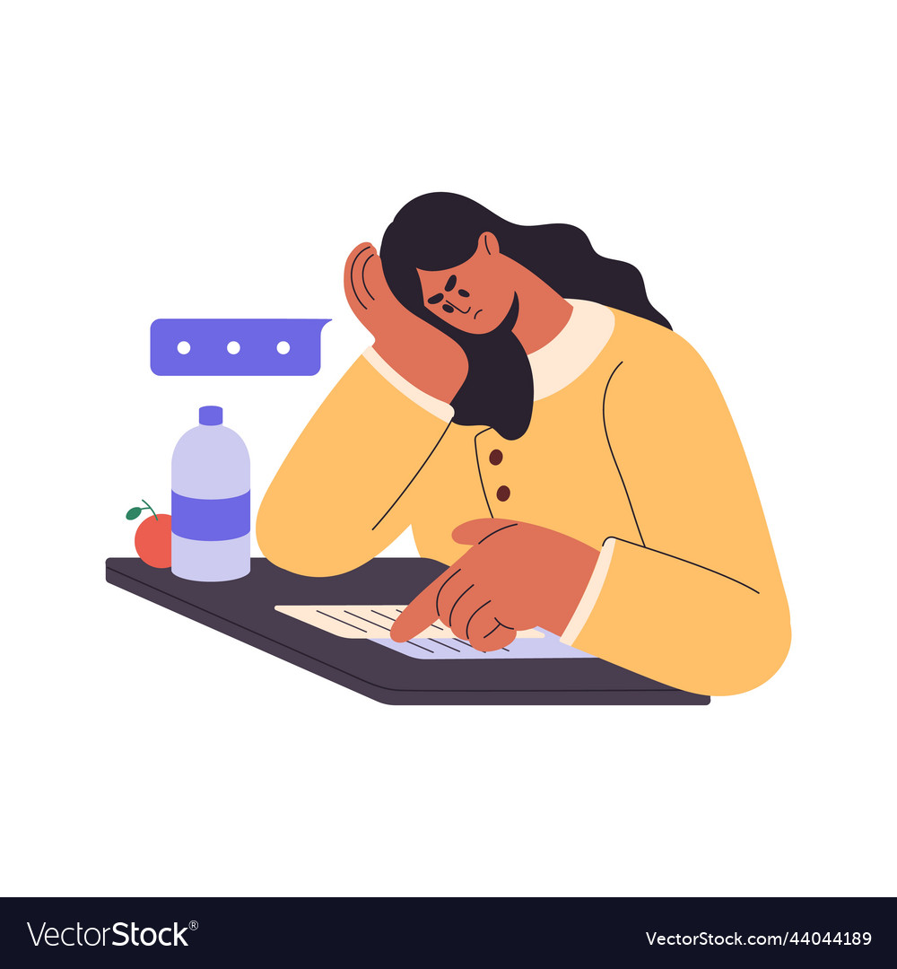 Puzzled girl student thinks about difficult task Vector Image Puzzled girl student thinks about difficult task Vector Image