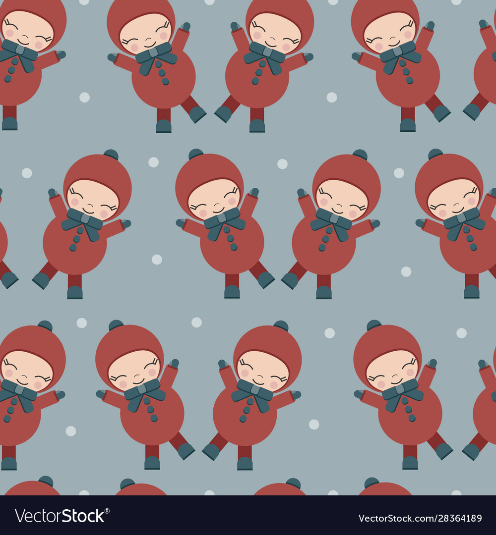 Seamless pattern winter play Royalty Free Vector Image