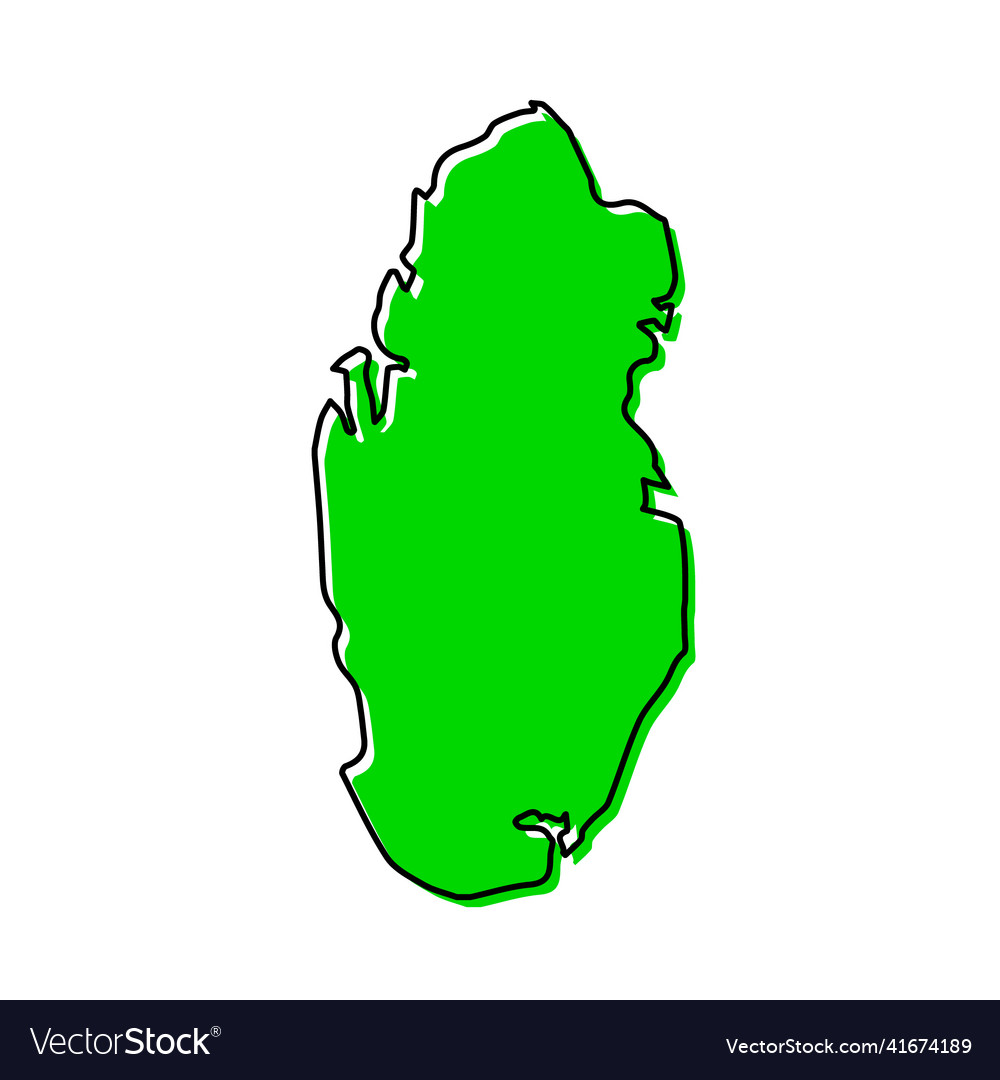 Simple outline map of qatar stylized line design Vector Image