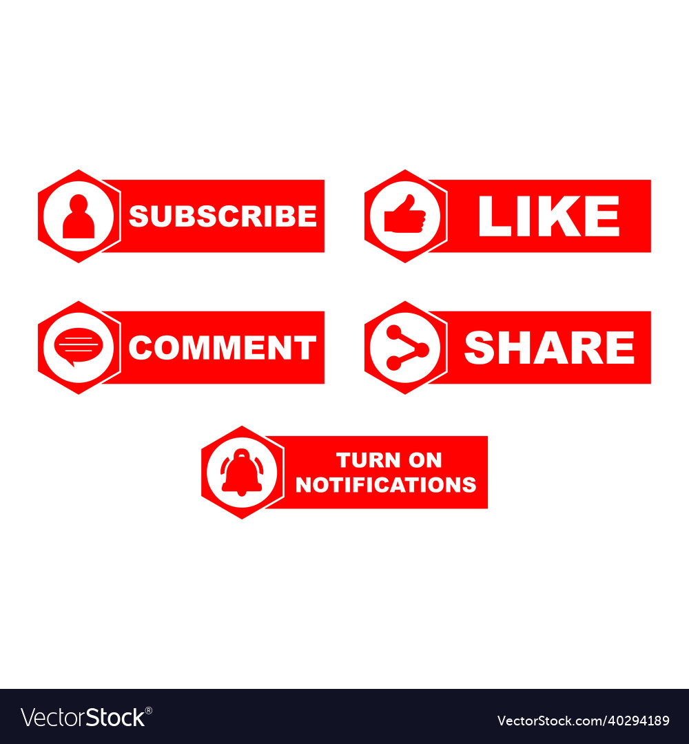 Subscribe Button Collection With Working Tool Vector Image
