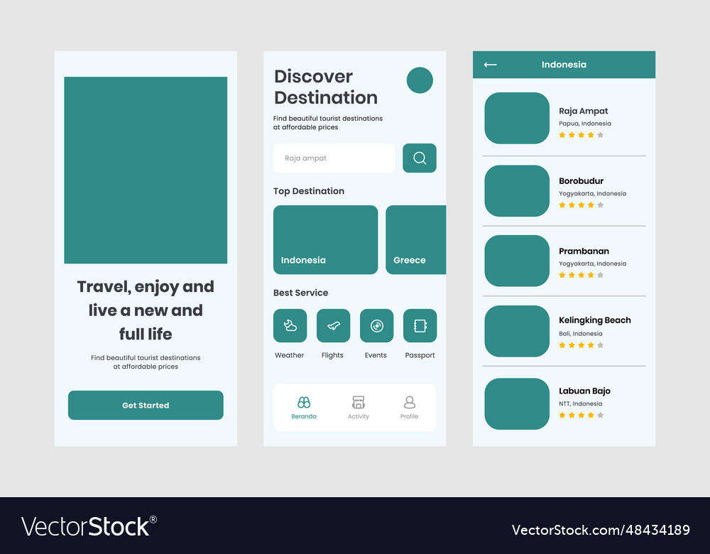 Travel ui design template Royalty Free Vector Image