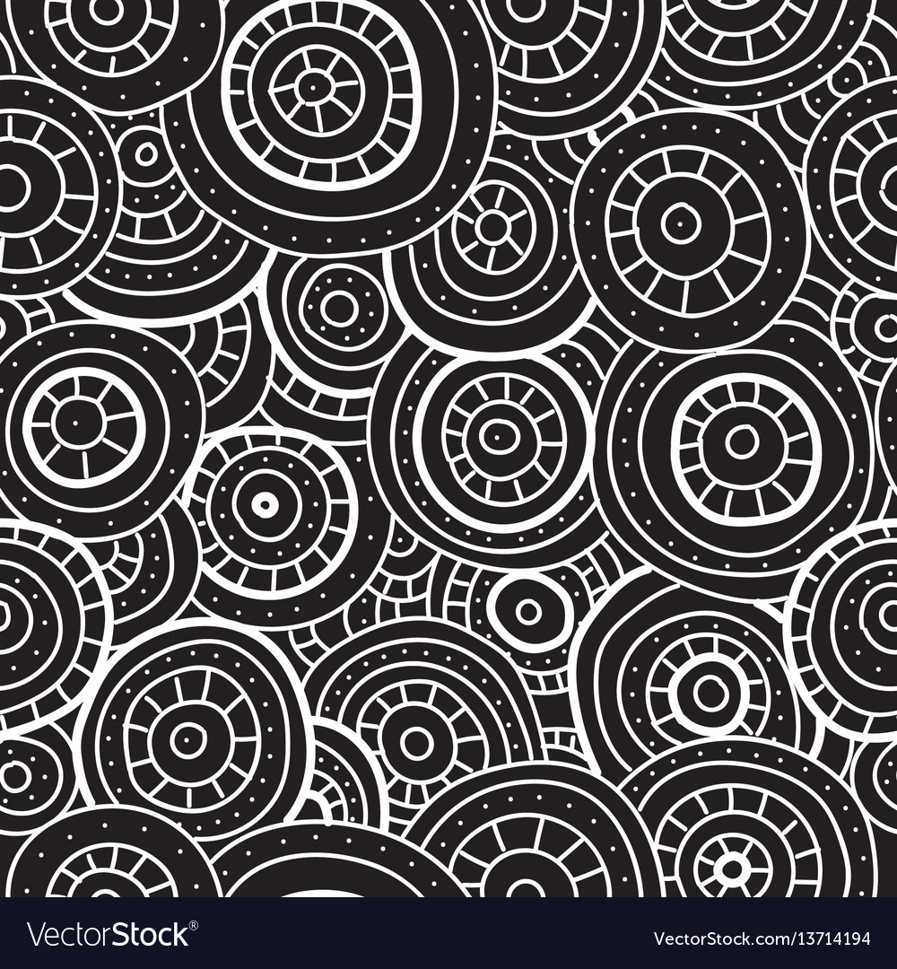 Abstract seamless pattern of circles lines Vector Image