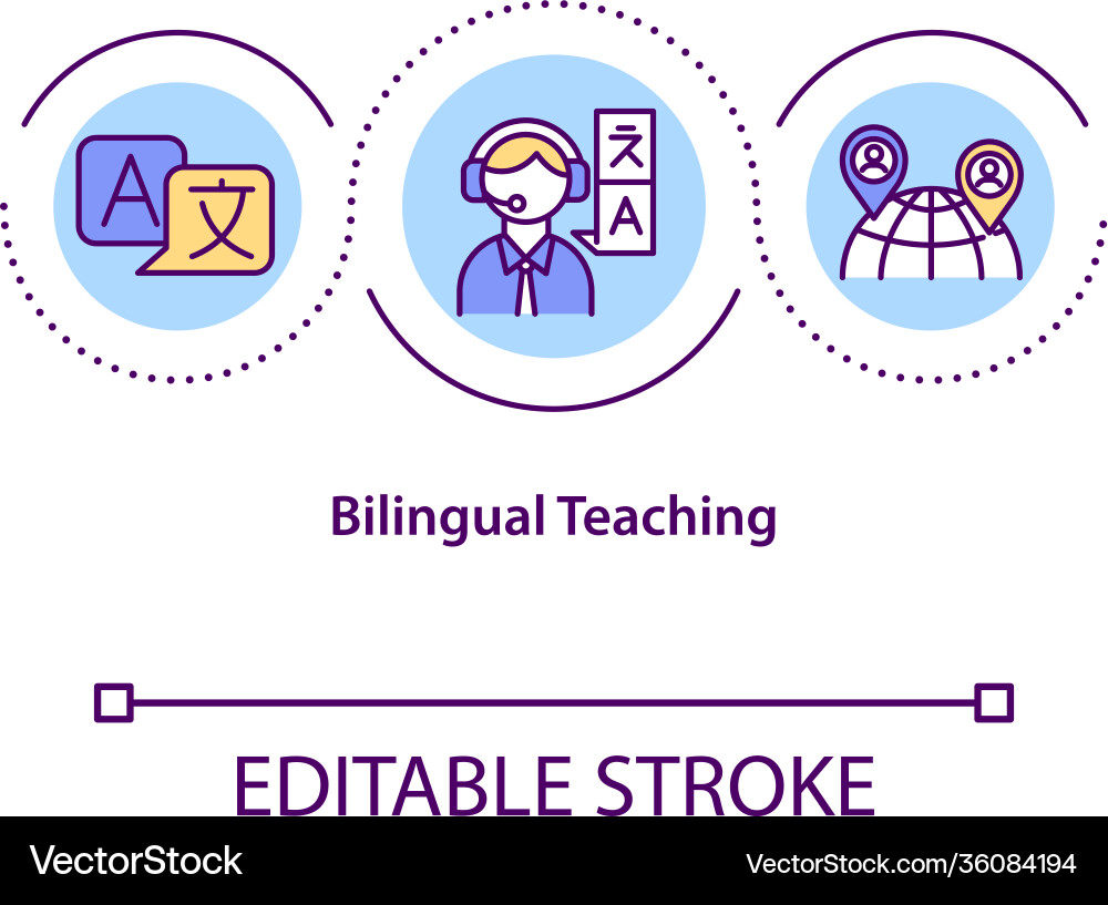 Bilingual teaching concept icon Royalty Free Vector Image