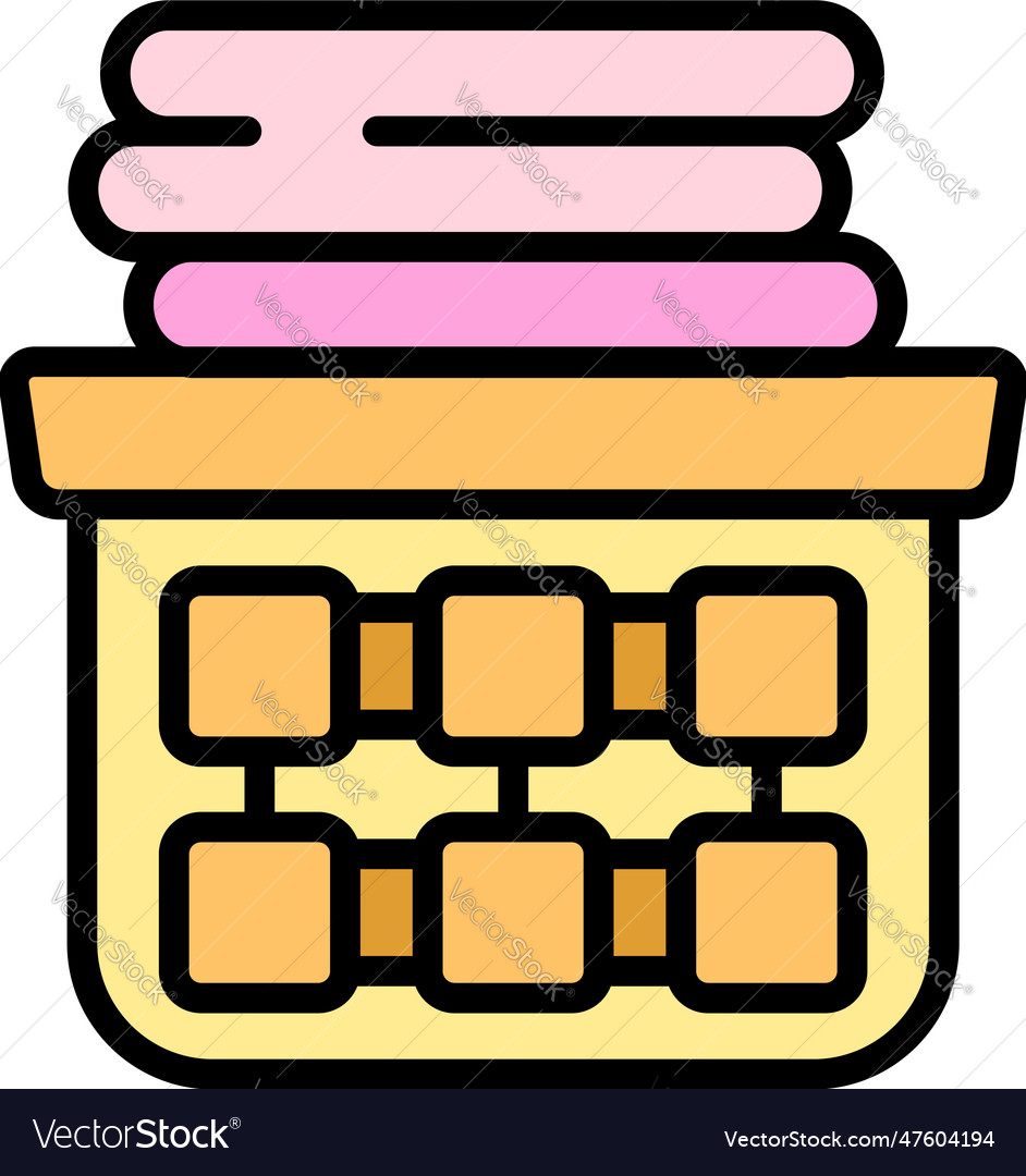 Clean clothes stack icon flat Royalty Free Vector Image