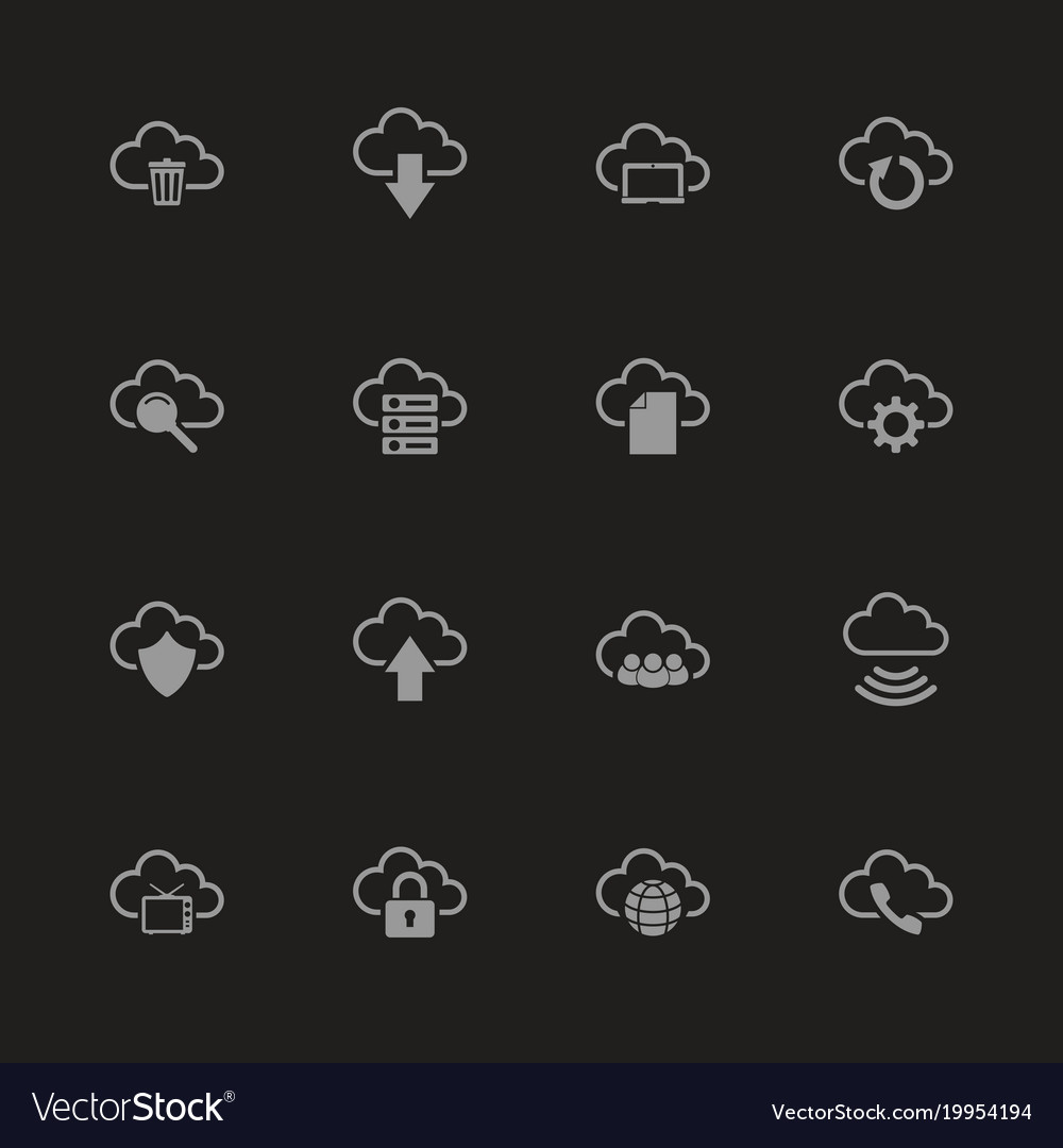 Computer cloud - flat icons Royalty Free Vector Image