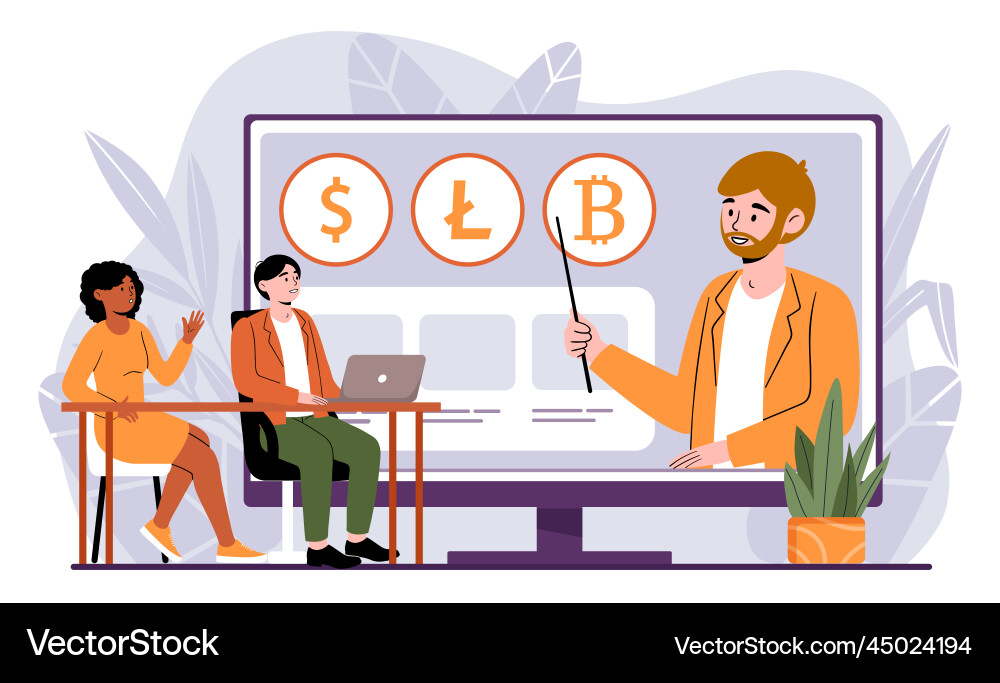Financial literacy education Royalty Free Vector Image