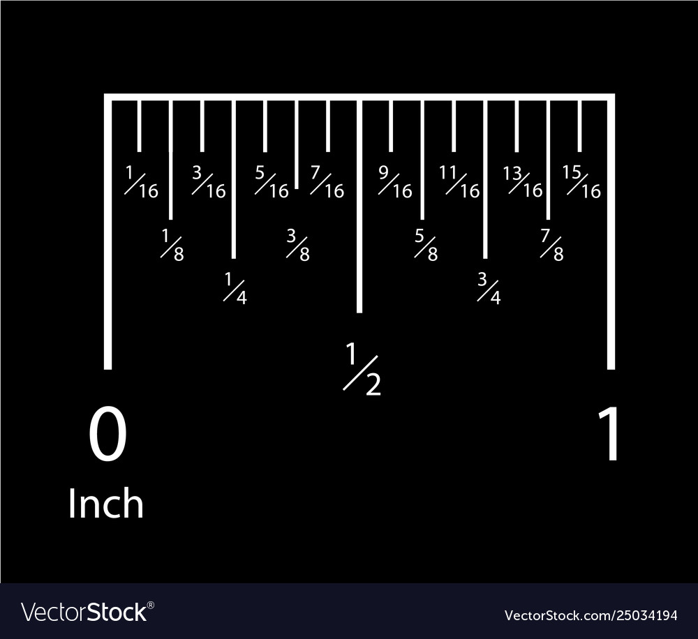 Inch Rulers Inches Measuring Scale Indicator Vector Image