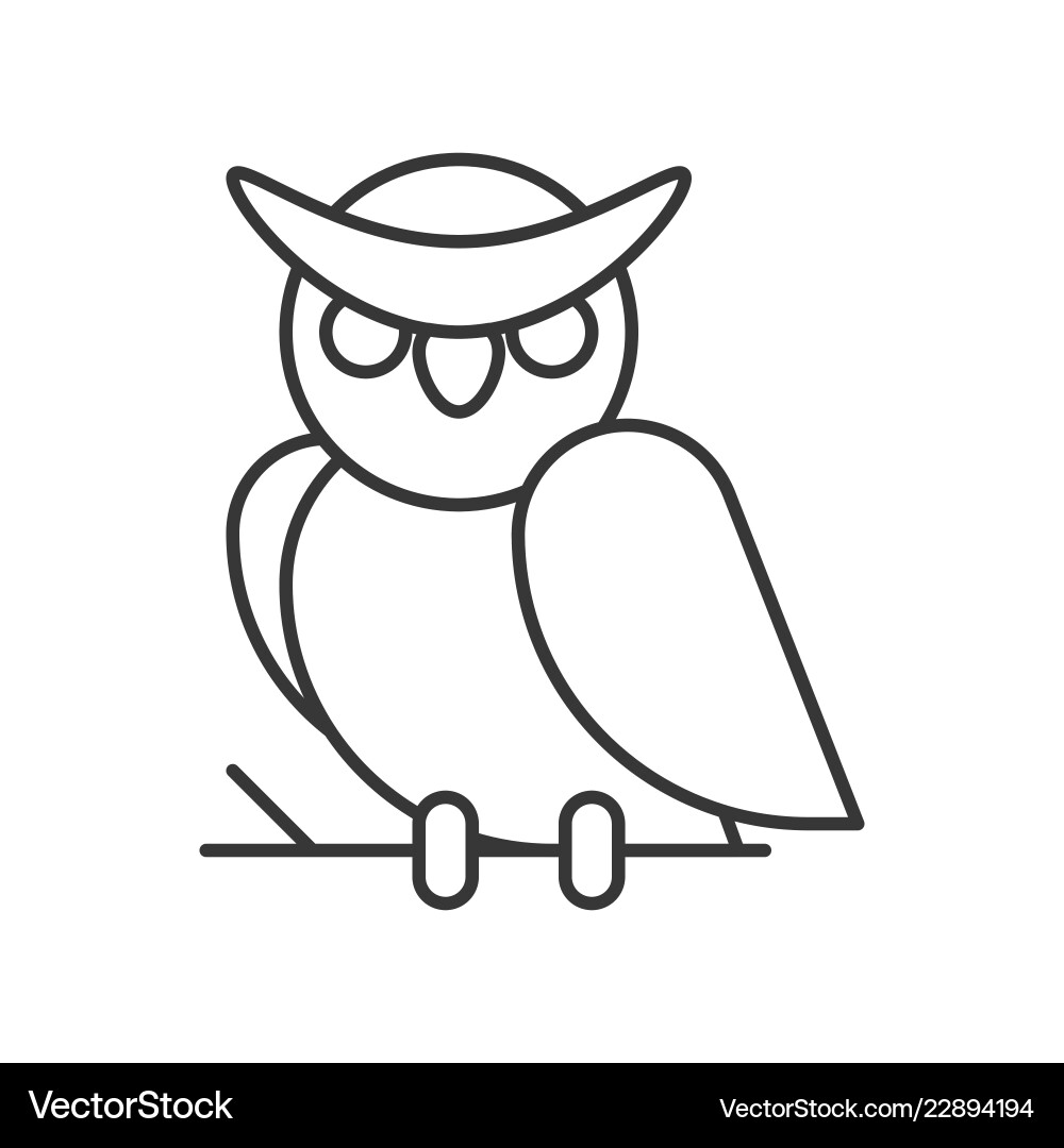 Owl halloween character editable stroke Royalty Free Vector