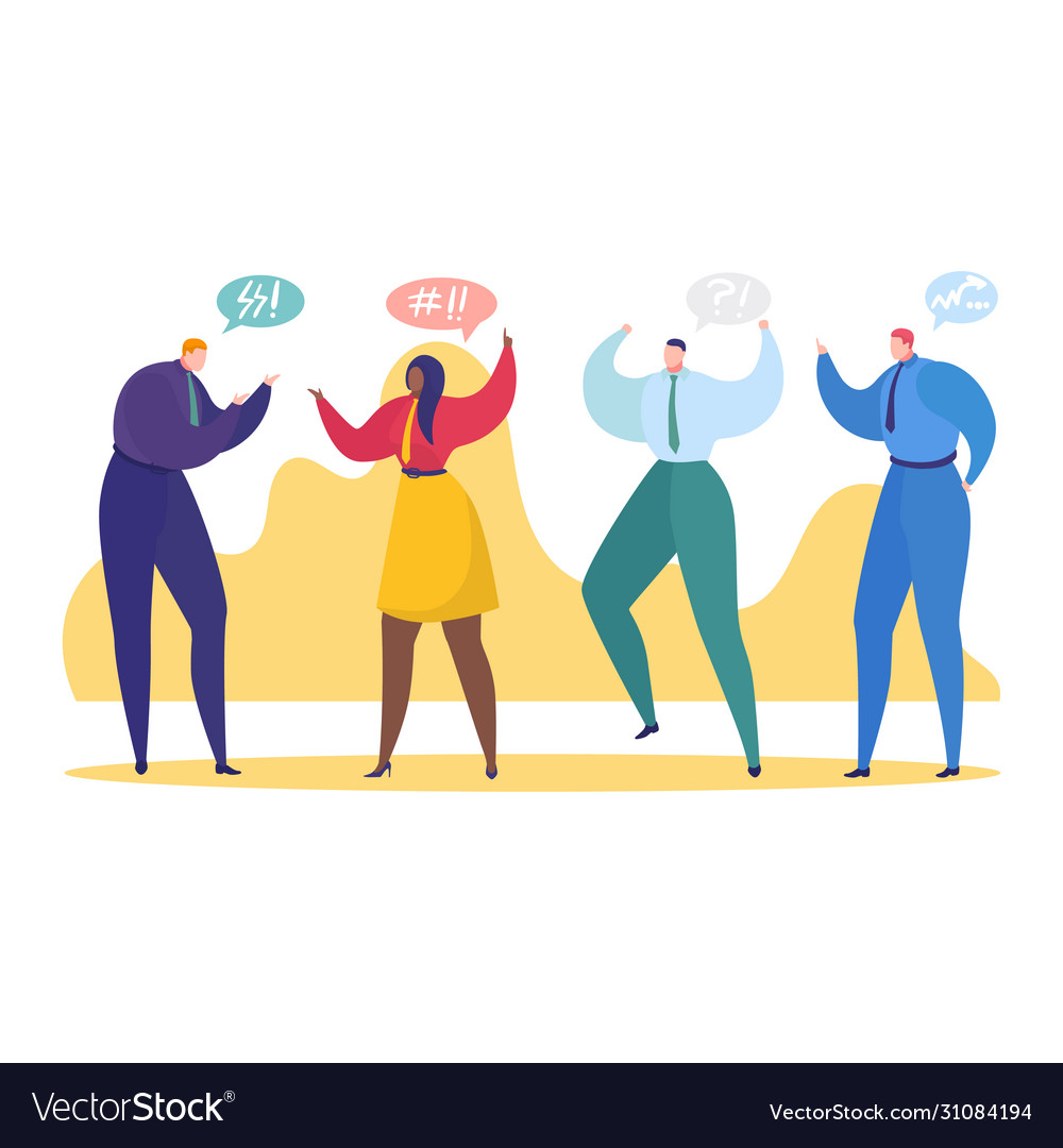 Work problems cartoon flat Royalty Free Vector Image