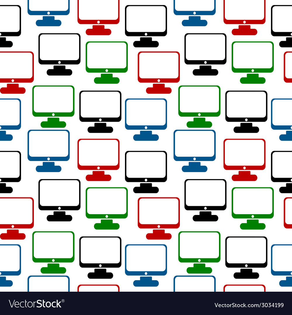 Computer icon seamless pattern Royalty Free Vector Image