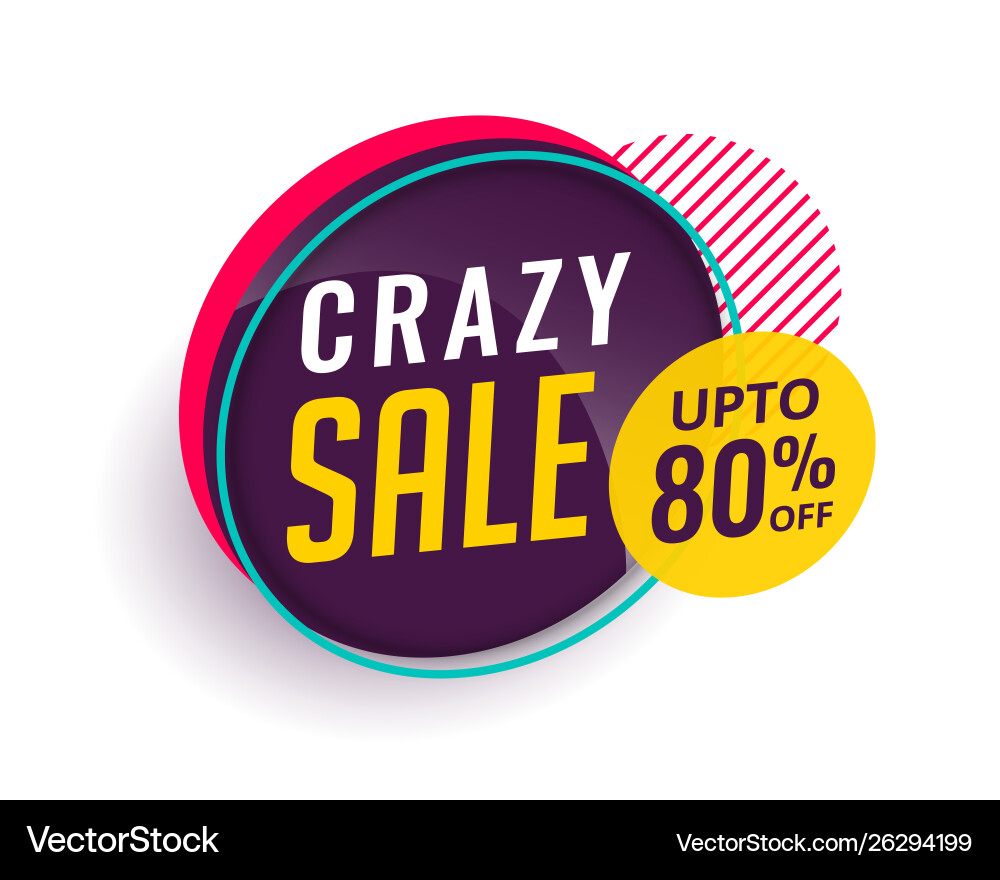 Crazy sale modern banner design Royalty Free Vector Image