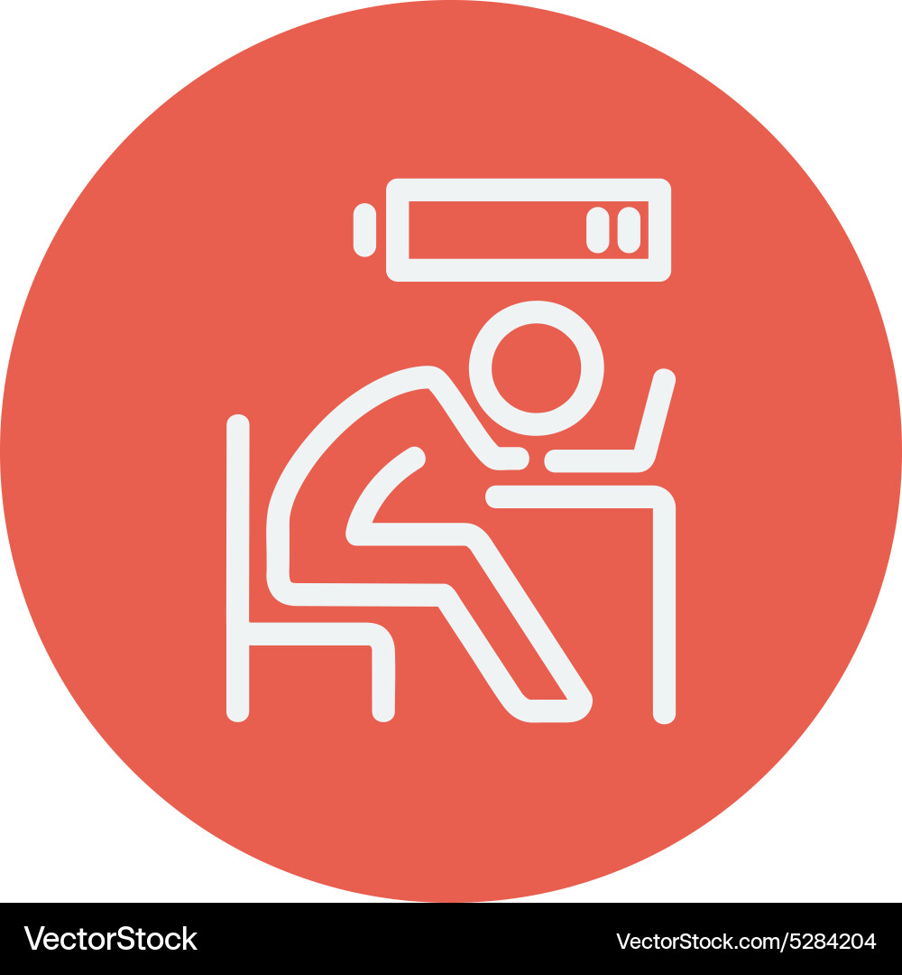Businessman in low power thin line icon Royalty Free Vector