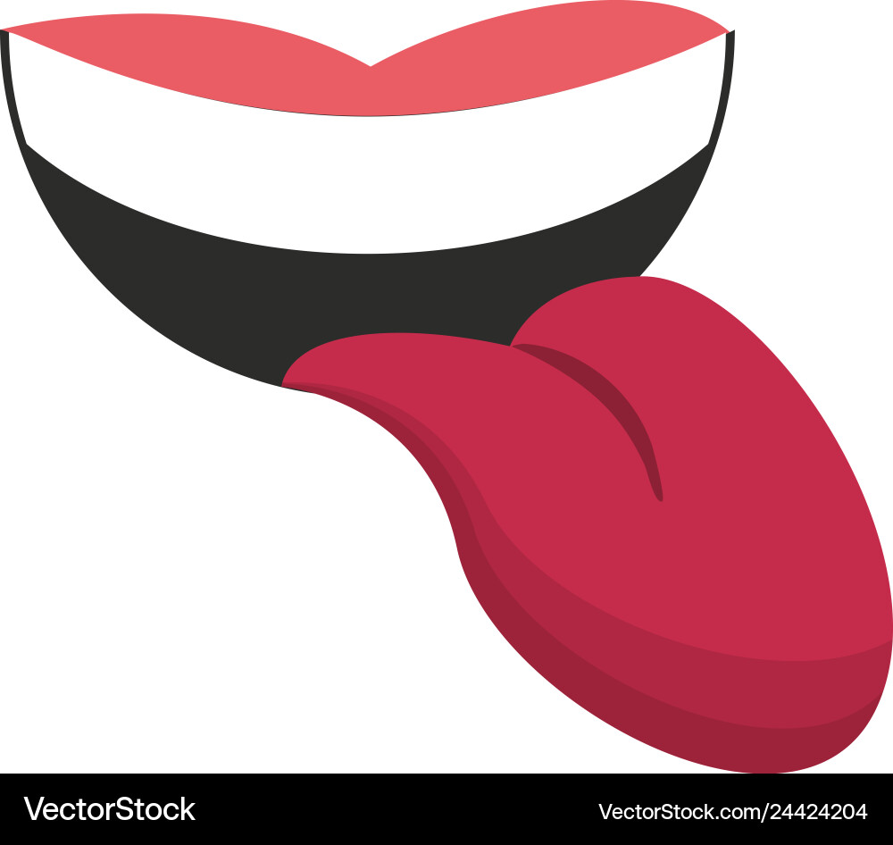 Mouth with tongue out Royalty Free Vector Image