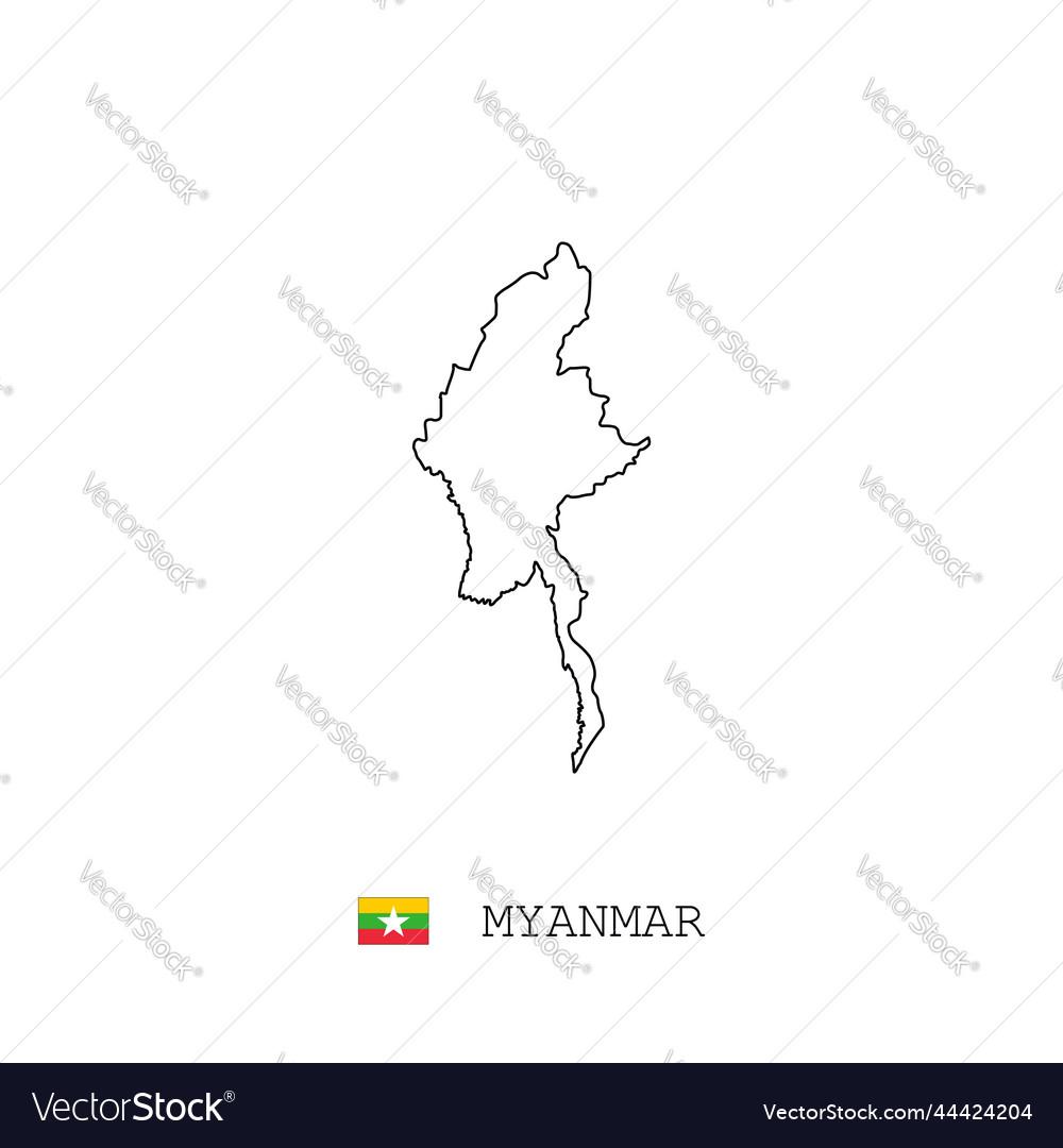 Myanmar map outline line linear Royalty Free Vector Image Myanmar map outline line linear Royalty Free Vector Image
