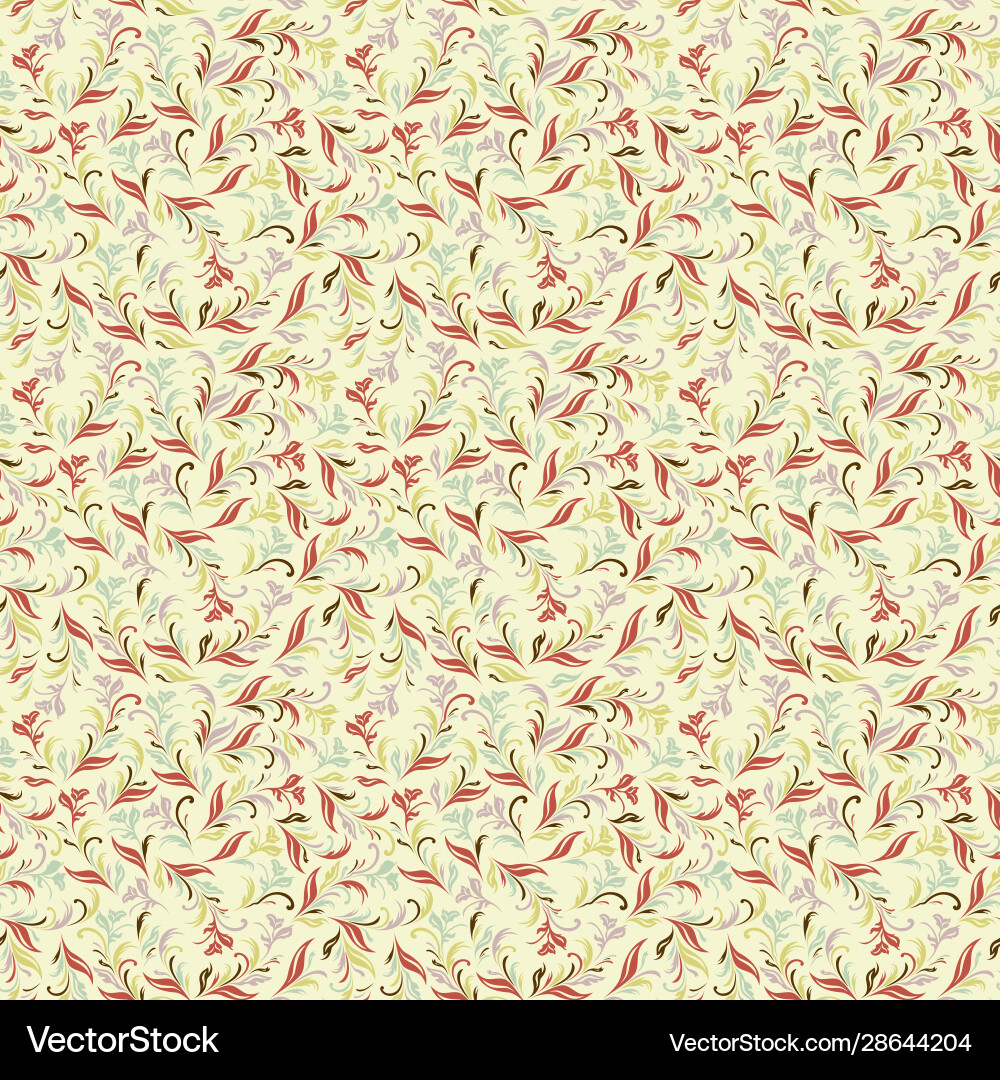 Seamless abstract plants pattern Royalty Free Vector Image