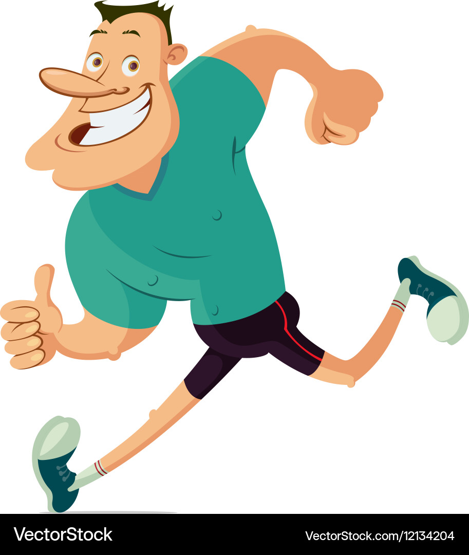 Smiling running man Royalty Free Vector Image - VectorStock