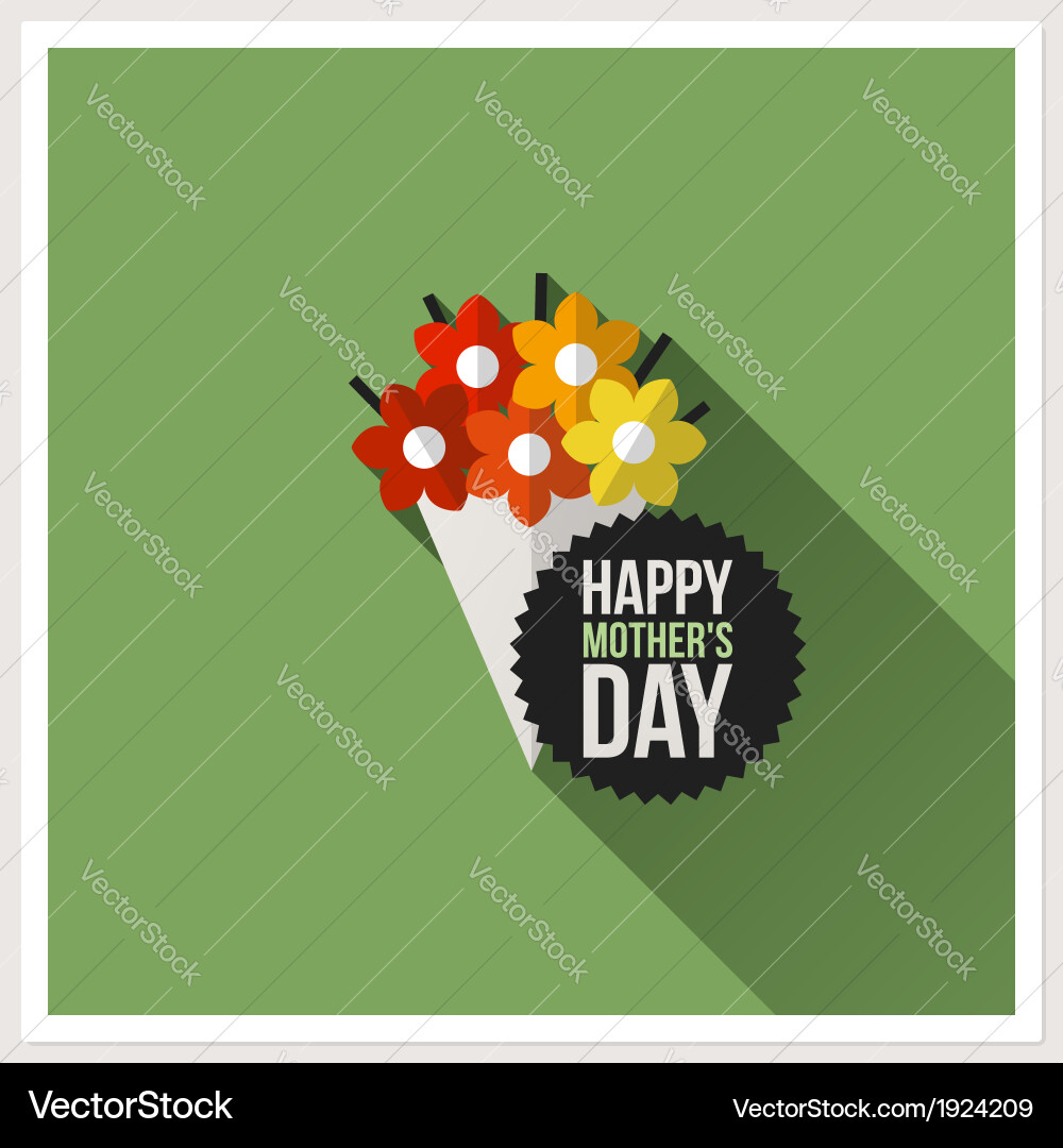 Happy Mothers Day Flat Design Greeting Card Vector Image