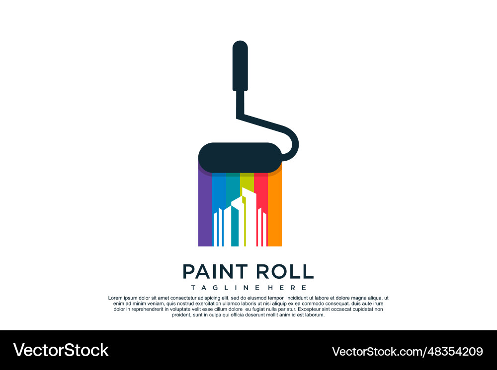 Paint logo design template with creative unique Vector Image