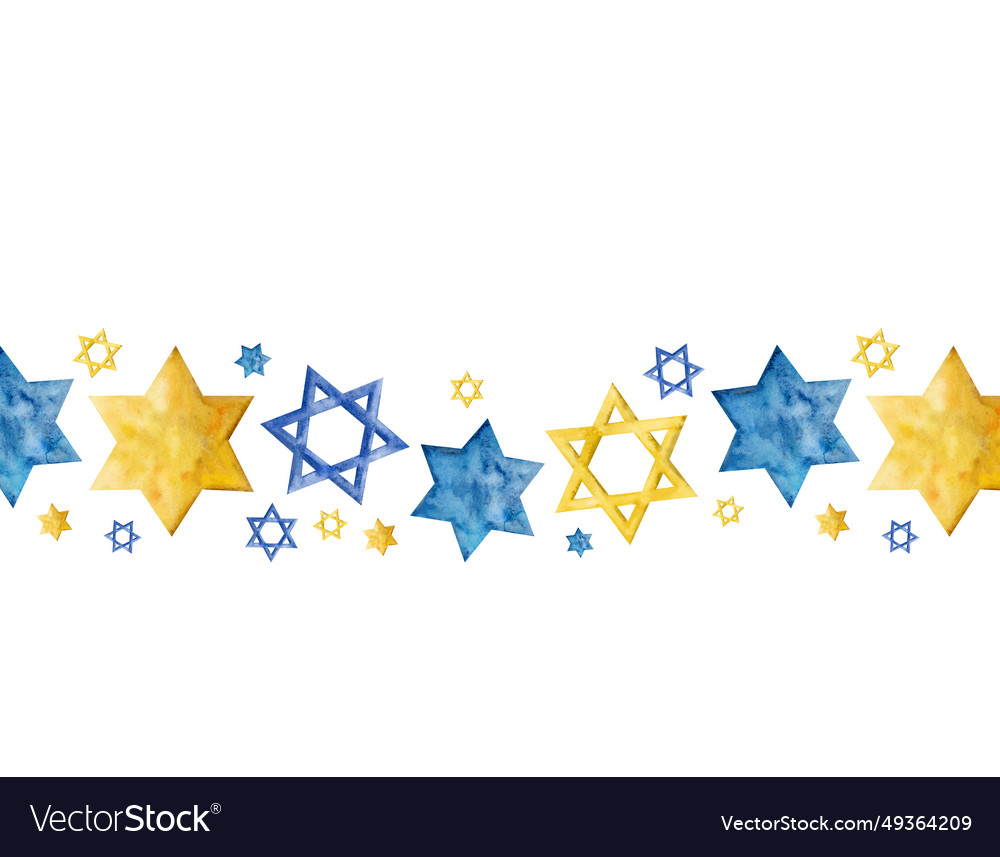 Stars of david seamless horizontal border hanukkah