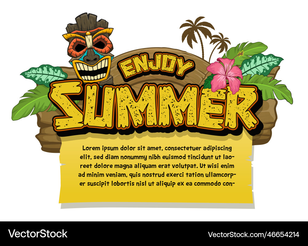 Enjoy summer greeting text holiday Royalty Free Vector Image