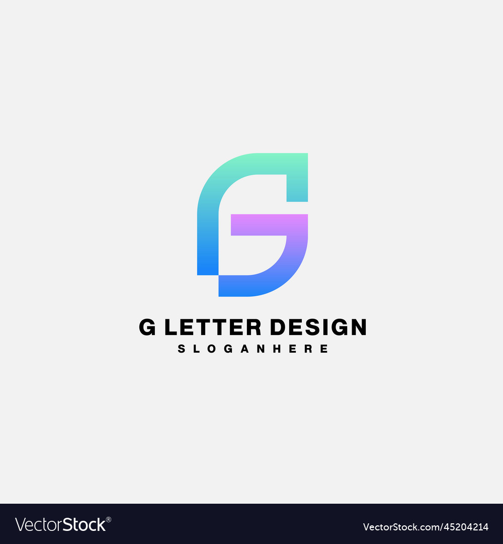 G Letter Design Initial Gradient Colorful Vector Image