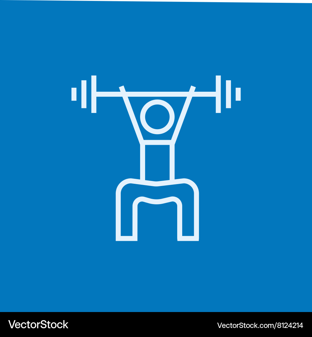 Man exercising with barbell line icon Royalty Free Vector