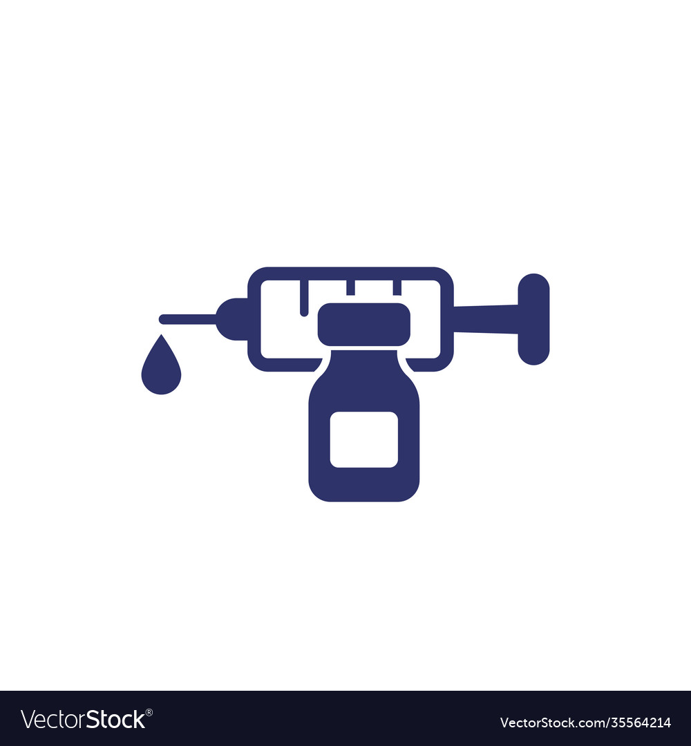 Vaccination vaccine icon on white Royalty Free Vector Image Vaccination vaccine icon on white Royalty Free Vector Image