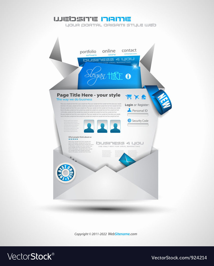 Website layout Royalty Free Vector Image - VectorStock