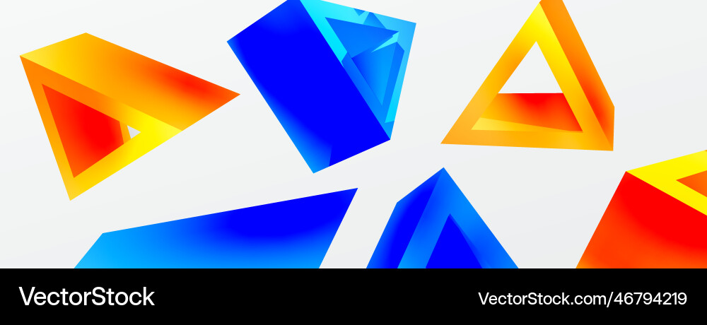 3d triangle abstract background basic shape Vector Image